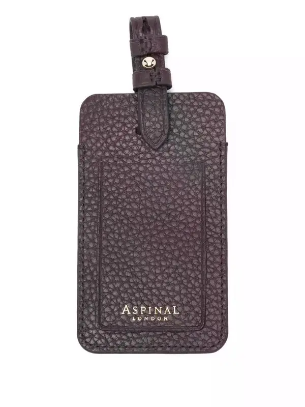 ASPINAL OF LONDON Leather Luggage Tag - Purple