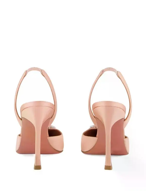 Amina Muaddi Camelia Crystal-embellished Slingback Pumps - Pink