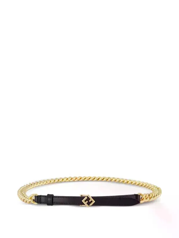 Fendi Ff Diamonds Chain Belt - Black