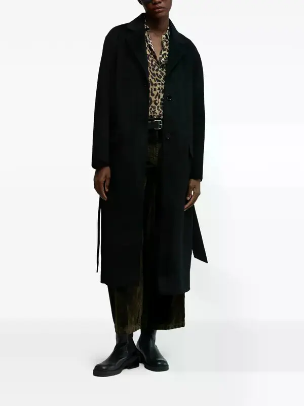 Aspesi Belted Wool Coat - Black