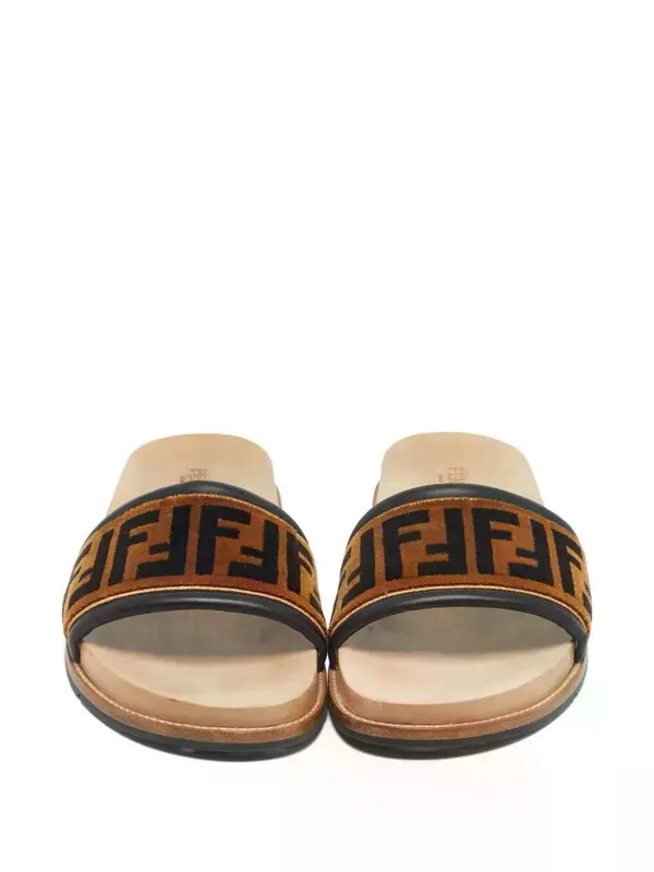 Fendi Zucca-pattern Velvet Sandals