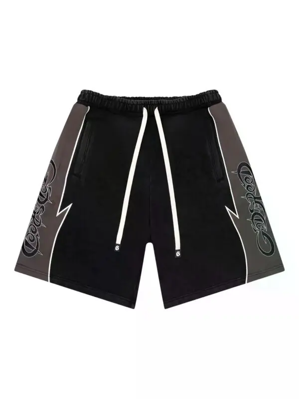 GODSPEED Drawstring Graphic Shorts - Black