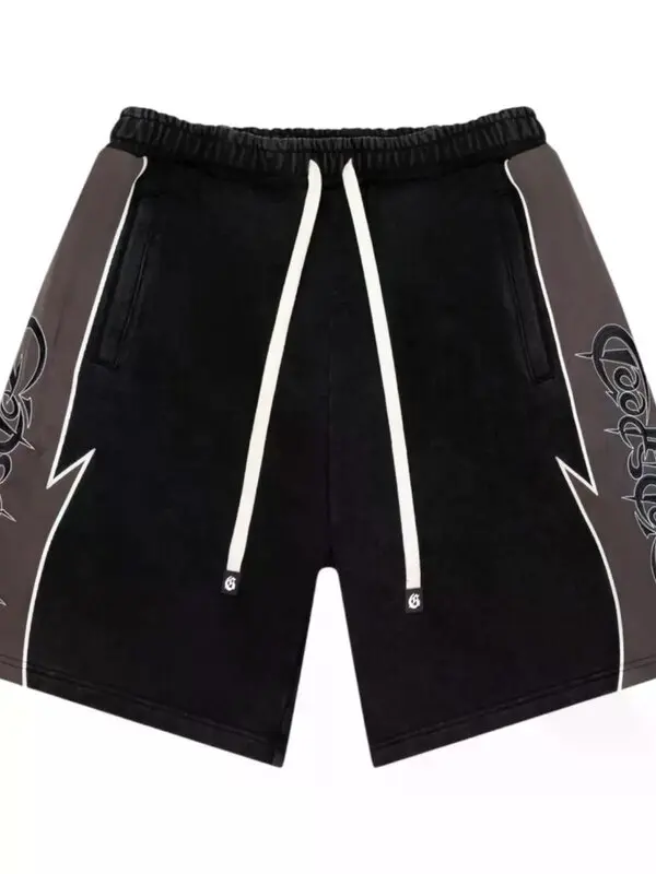 GODSPEED Drawstring Graphic Shorts - Black