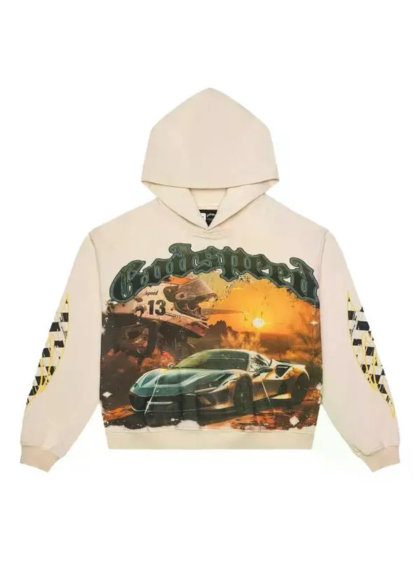 GODSPEED Graphic-print Hoodie - Neutrals