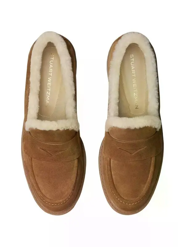 STUART WEITZMAN Celia Lite Penny Shearling Loafers