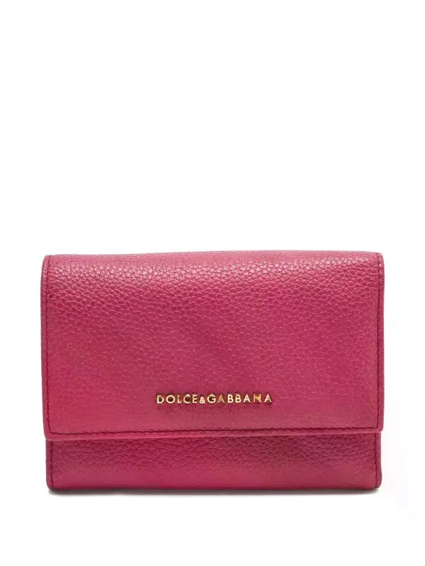 Dolce & Gabbana Leather Trifold Wallet - Pink
