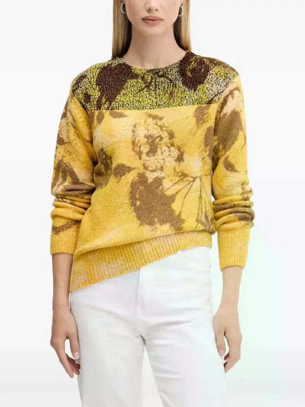 Desigual Floral Color Block Sweater