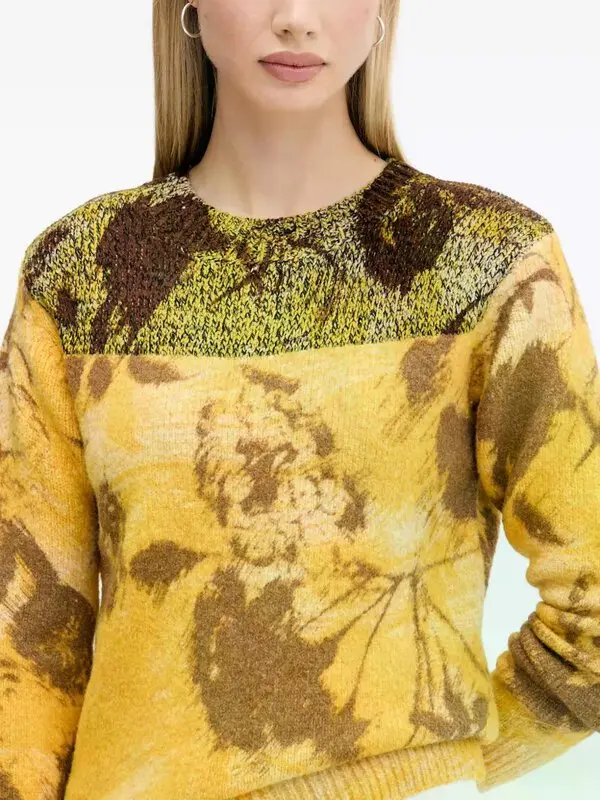 Desigual Floral Color Block Sweater
