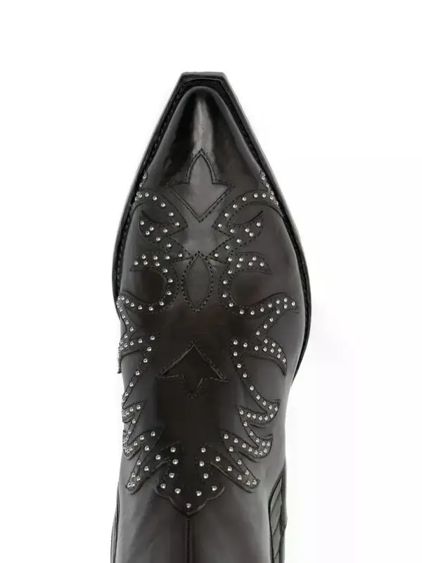 Sartore Studded Pointed-toe Boots - Grey