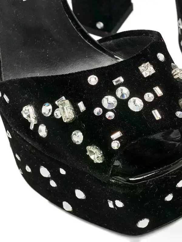 GIUSEPPE ZANOTTI Velvet Embellishment Platform Sandals