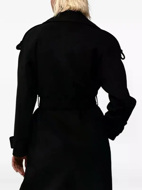 POCHE PARIS Double-breasted Belted Mid-length Coat