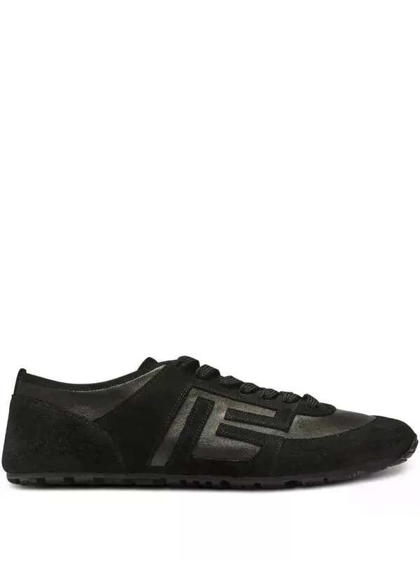Balmain Racer Lambskin And Suede Trainers - Black