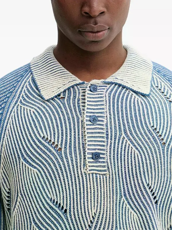 Desigual Patterned Knitted Polo Shirt
