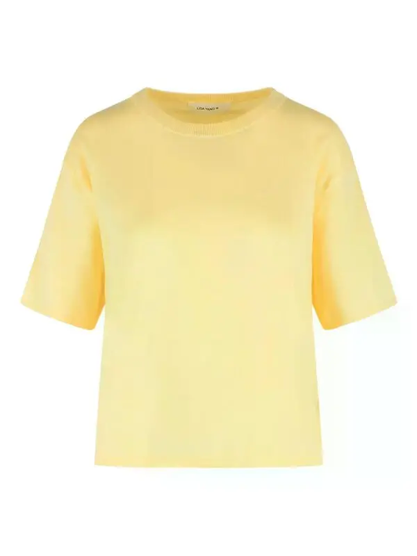 LISA YANG Ribbed Dropped-shoulder T-shirt - Yellow