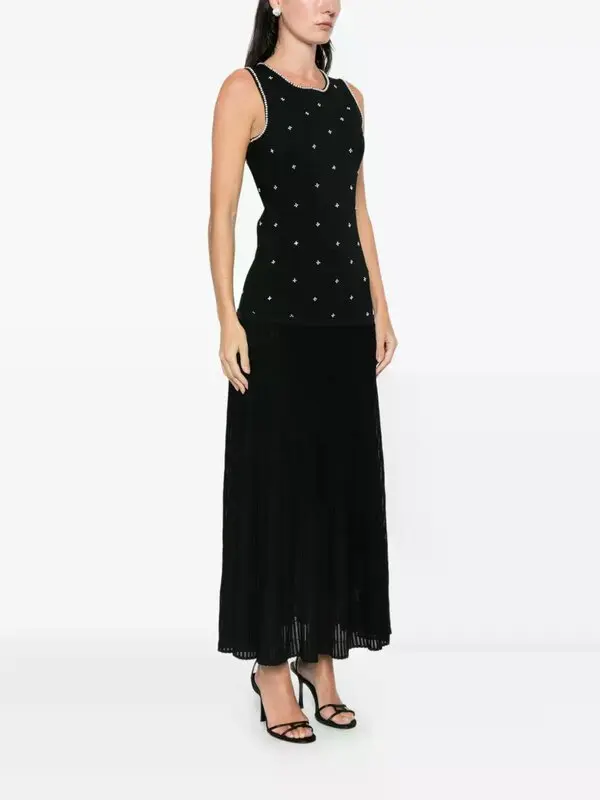 Sandro Rhinestone Flower Print Maxi Dress