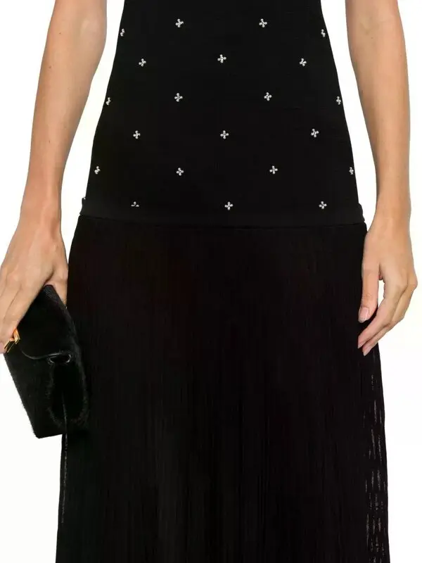 Sandro Rhinestone Flower Print Maxi Dress