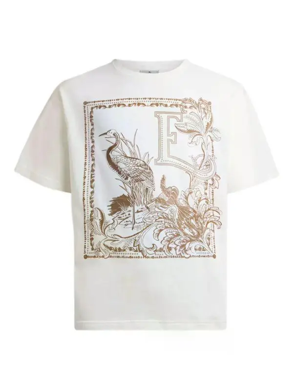 Etro Cotton T-shirt With Placed Print