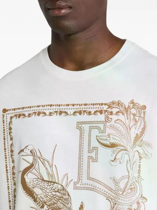 Etro Cotton T-shirt With Placed Print
