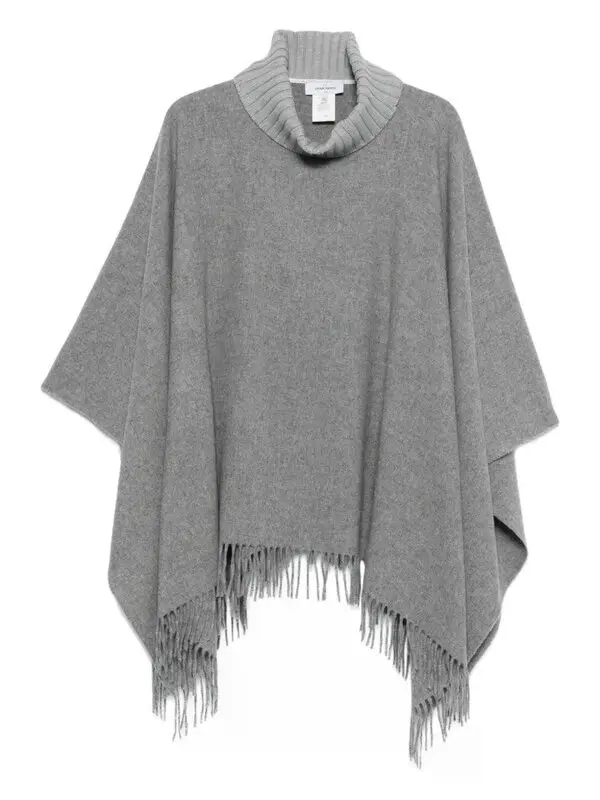 GRAN SASSO Fringed Turtleneck Poncho