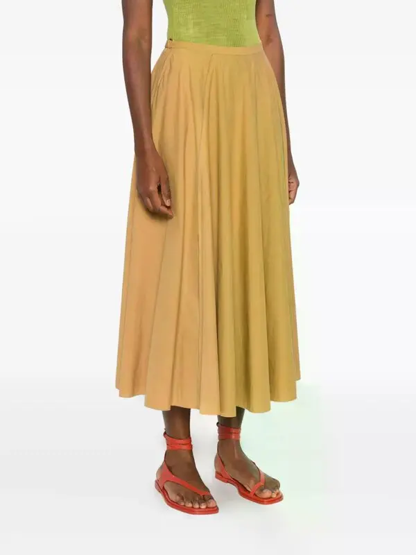 FORTE_FORTE Panelled A-line Skirt - Orange