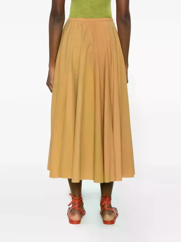 FORTE_FORTE Panelled A-line Skirt - Orange