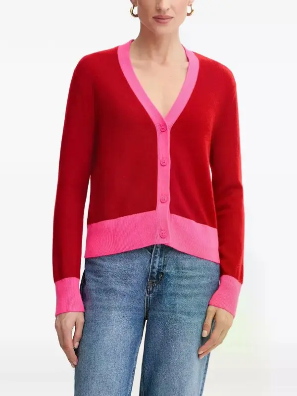 From Future V-neck Button Cardigan - Red