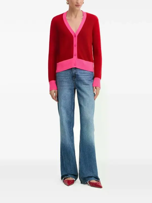 From Future V-neck Button Cardigan - Red