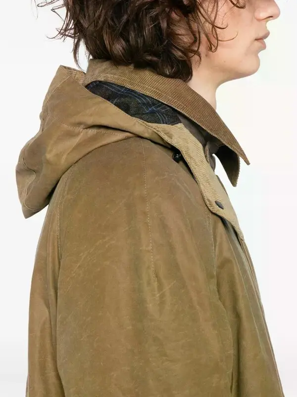 N.peal Hooded Wax Riding Coat