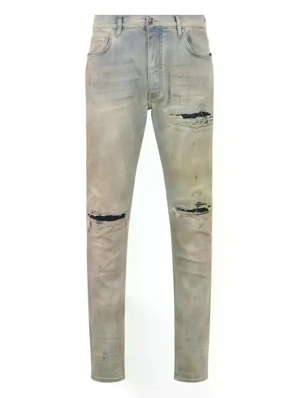 Amiri Distressed Skinny Jeans - Neutrals