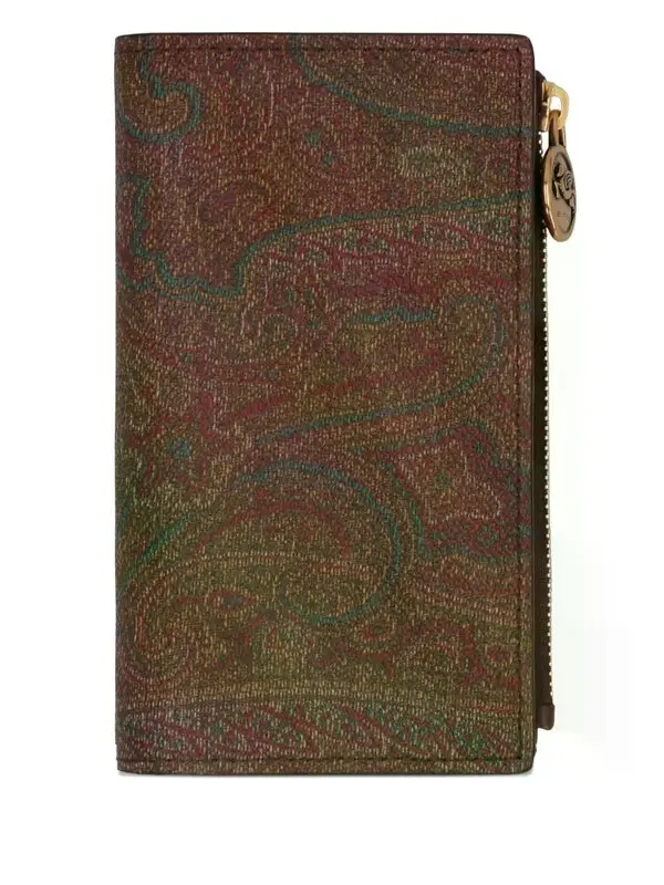 Etro Paisley Zip Wallet - Brown
