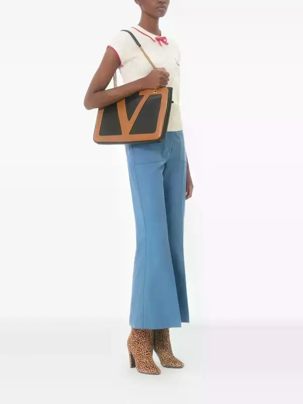 Valentino Garavani Ribbed Knit Top With Bow Detail - Neutrals