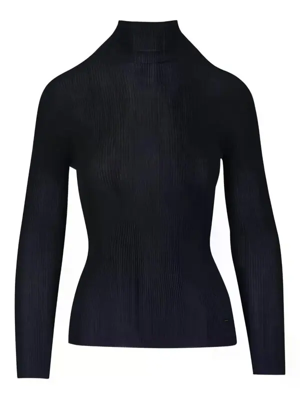 Akris Ribbed Knit Turtleneck Top