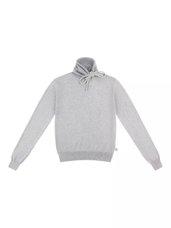 AREA Crystal-knot Turtleneck Sweater - Grey