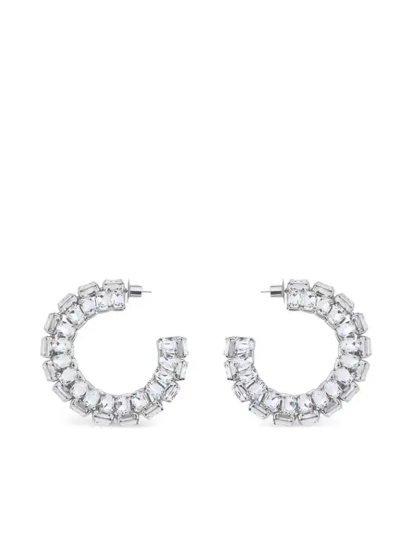 AREA Crystal Embellished Hoop Earrings