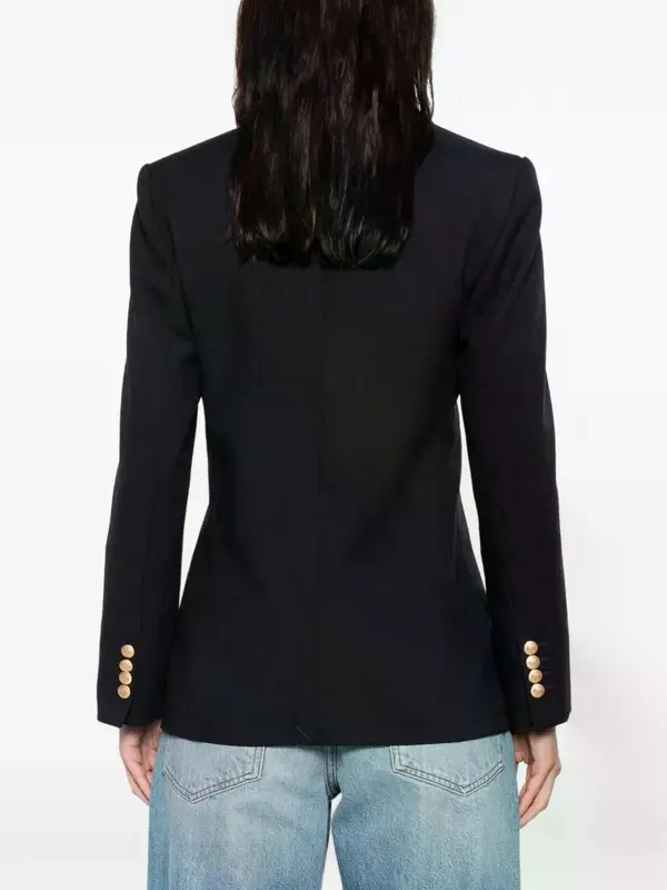 Sandro Double-breasted Wool Blazer - Blue