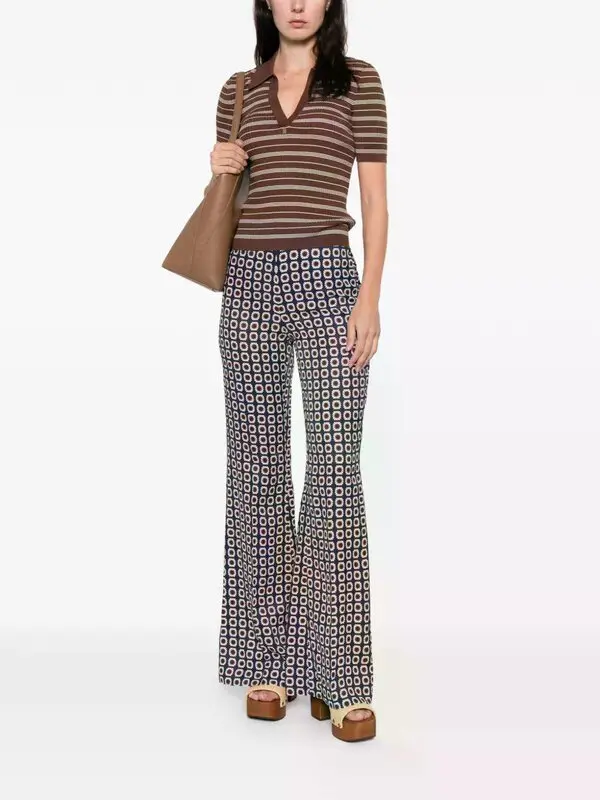 Sandro Floral-print Flowy Trousers - Blue