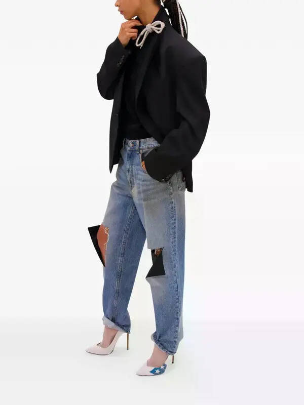 AREA Crystal-knot Turtleneck Sweater - Black