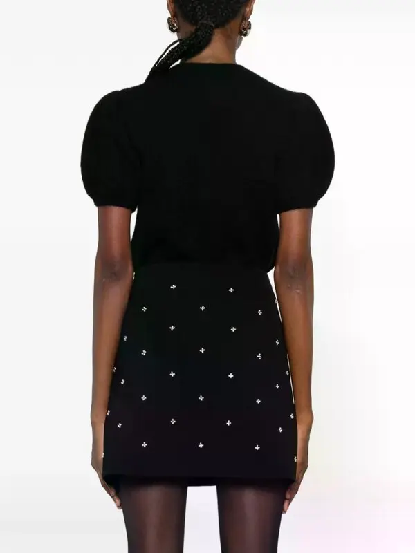 Sandro Rhinestone Embellished Knit Mini Skirt