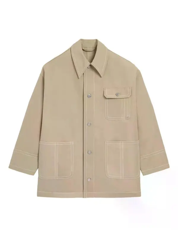 Ami Patch-pocket Worker Jacket - Neutrals