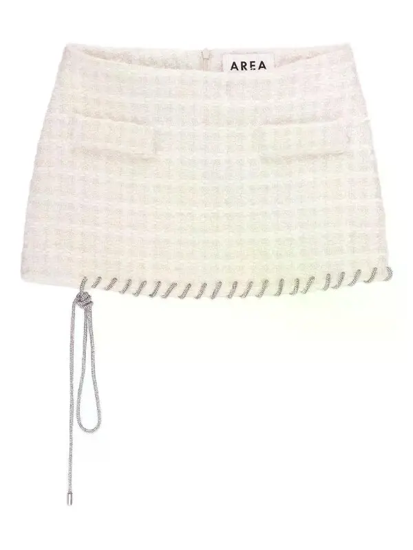 AREA Tweed Mini Skirt - Neutrals