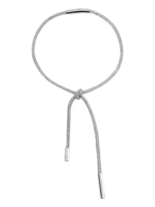 AREA Crystal Knot Necklace - Silver