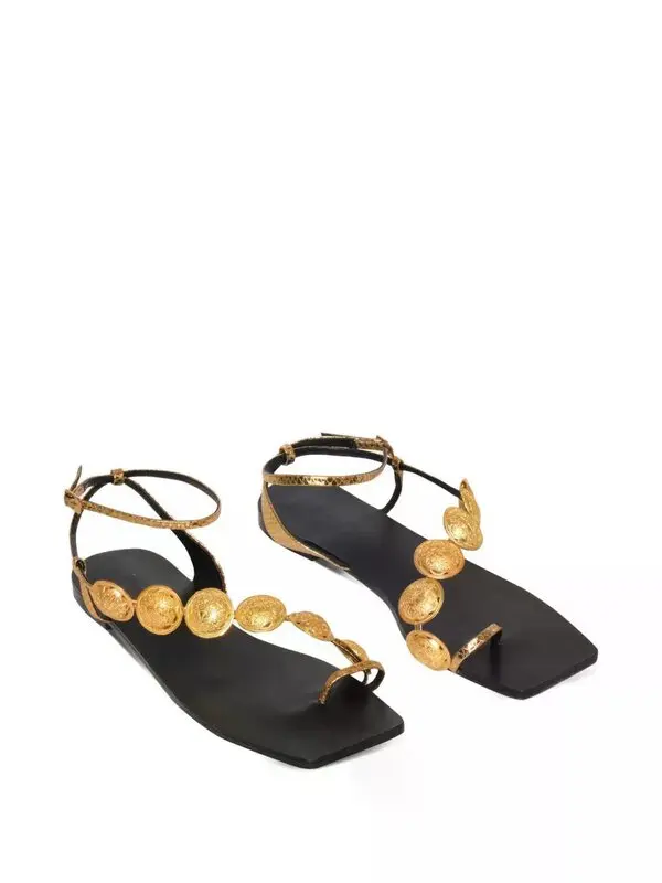 Johanna Ortiz Dazzling Crest Medallion-detail Sandals