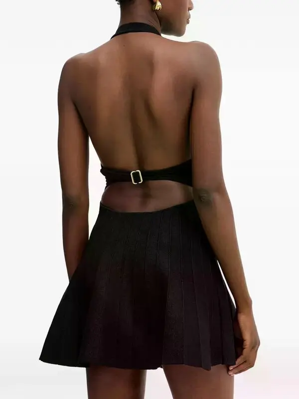 Retrofete Cinzia Button-detail Mini Dress - Black