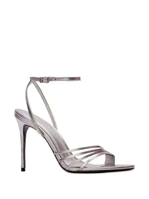 BLACK SUEDE STUDIO Ella Metallic Multi-strap Sandals - Silver