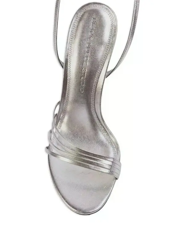 BLACK SUEDE STUDIO Ella Metallic Multi-strap Sandals - Silver