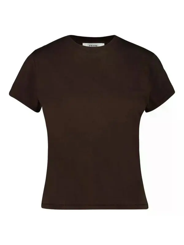 FRAME Crew-neck Short-sleeve T-shirt - Brown