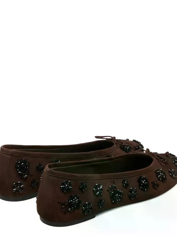 STUART WEITZMAN Prima Bow Embellished Ballet Flat - Brown