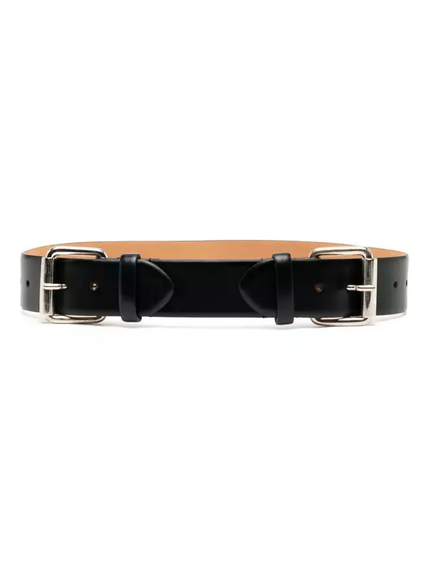Dice Kayek Double-buckle Leather Belt - Black