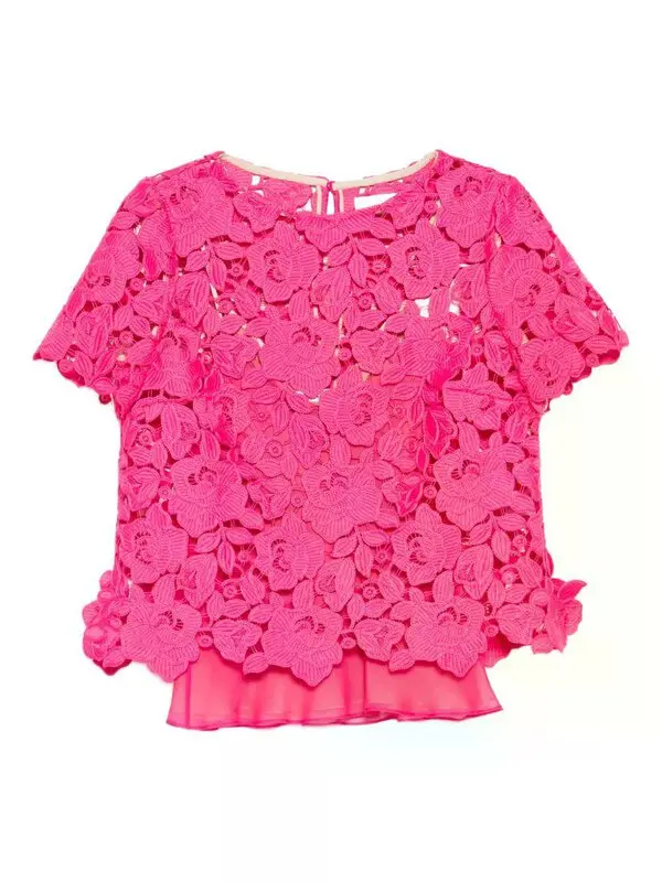 Oscar De La Renta Floral Lace Top