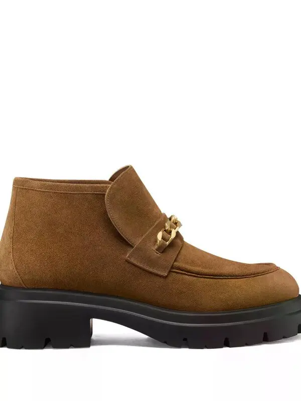 STUART WEITZMAN Chain-detail Ankle Boots - Brown